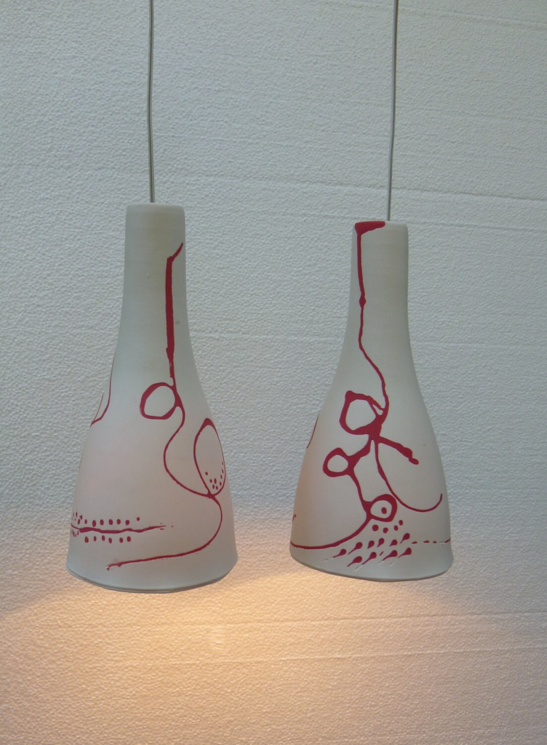Porcelain Bell With Red Stripe Hanging Lamp Pendant Lights - Etsy