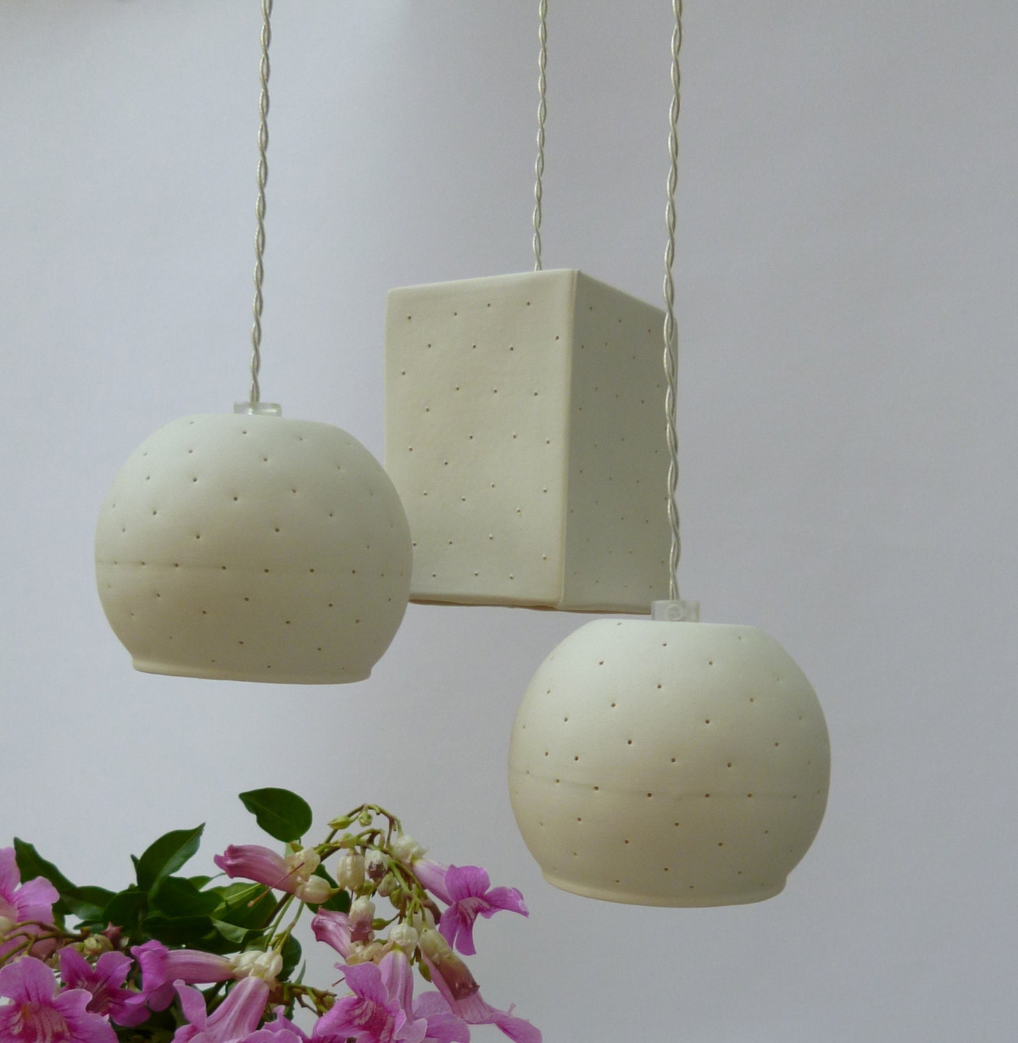 Three Bells Perforated Porcelain Pendant Lights - Etsy