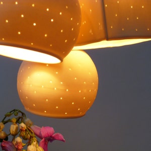 Three Bells, Perforated Porcelain, Pendant Lights - Etsy