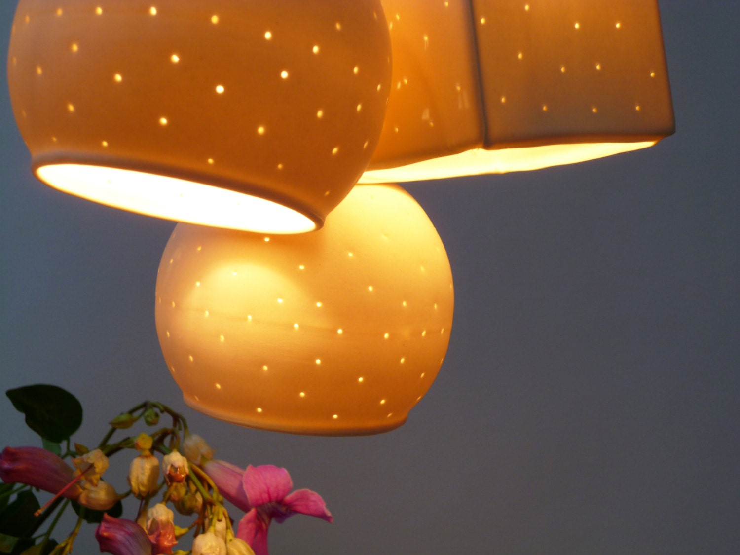 Three Bells Perforated Porcelain Pendant Lights - Etsy