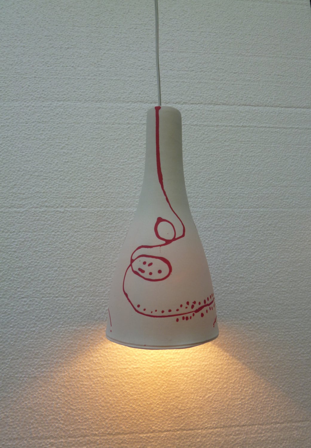 Porcelain Bell With Red Stripe Hanging Lamp Pendant Lights - Etsy