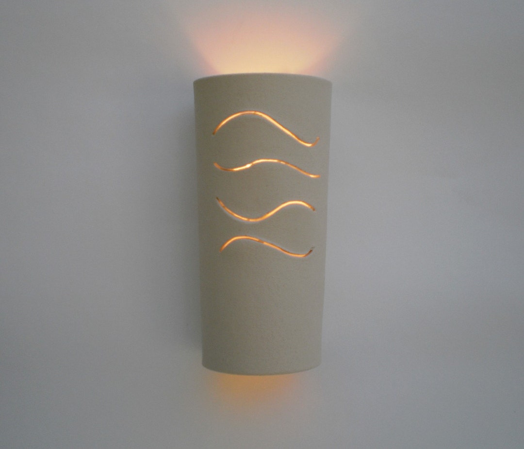 Ceramic Waves Cylinder, Wall Lamp - Etsy