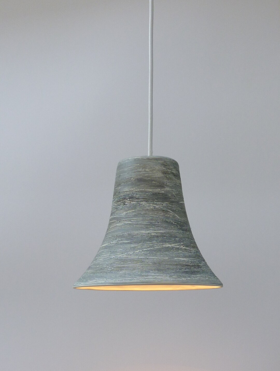 Pendant Light, Grey Carved Texture Stoneware, Hanging Lamp. - Etsy