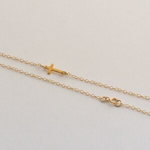 Sideway Cross Gold Filled Necklace Tiny Cross Dainty Cross Taylor Jacobson Kelly Ripa - Etsy