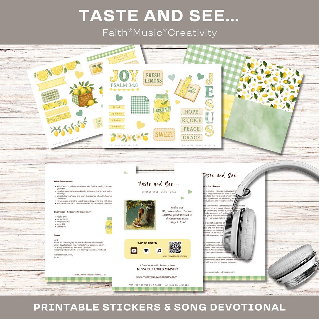 Christian Bible Sticker & Journaling Set, Study Kit Printable + Digital ...