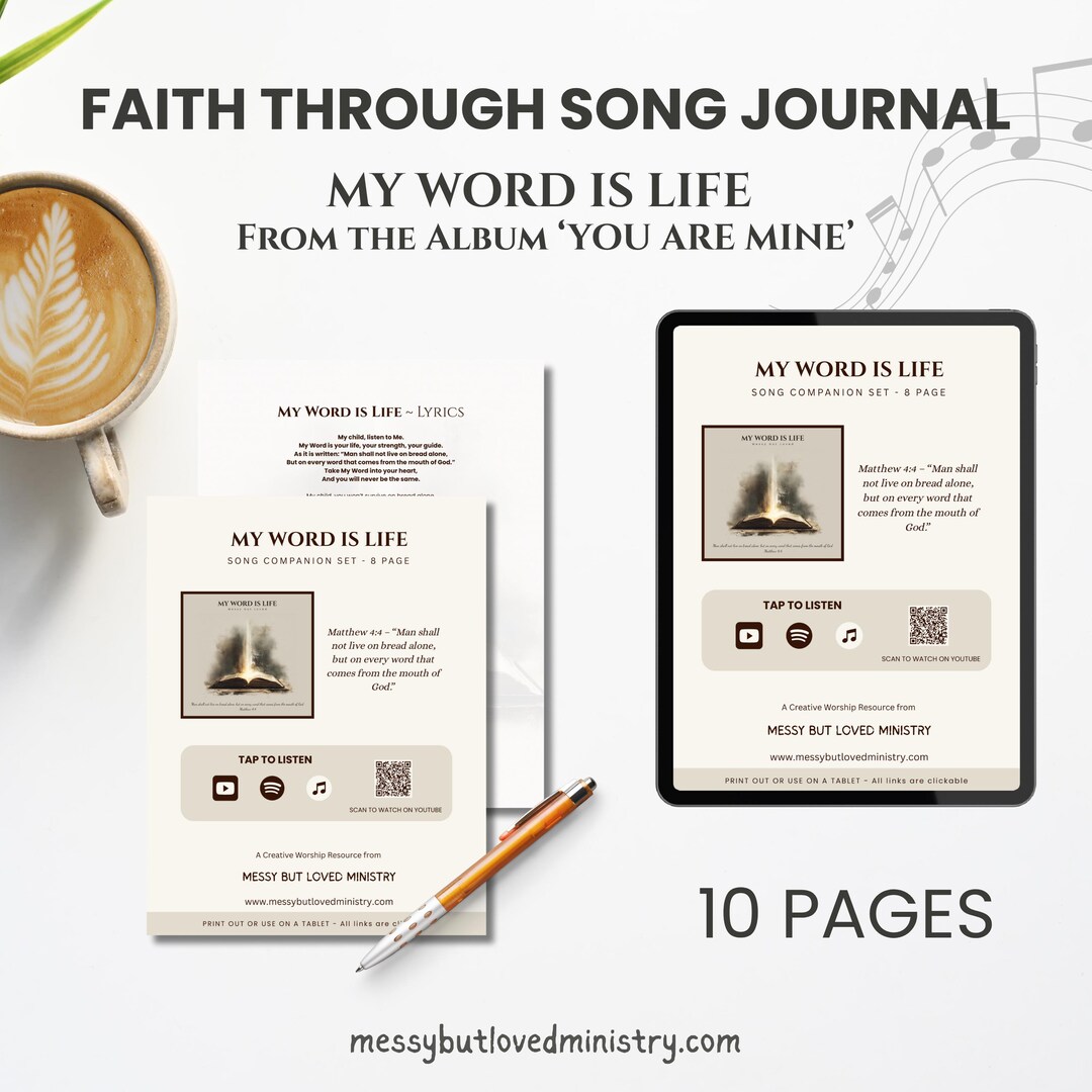 Christian Bible Journaling Kit | My Word is Life Song (digital Download ...