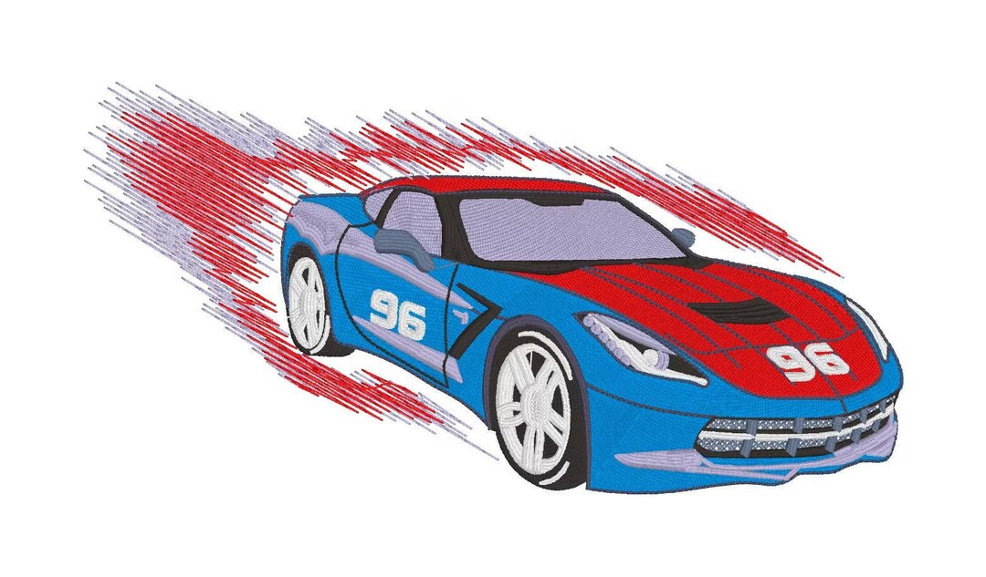 Race Car Embroidery Design | Sports Car Patch | Nascar Speed Racer Car ...