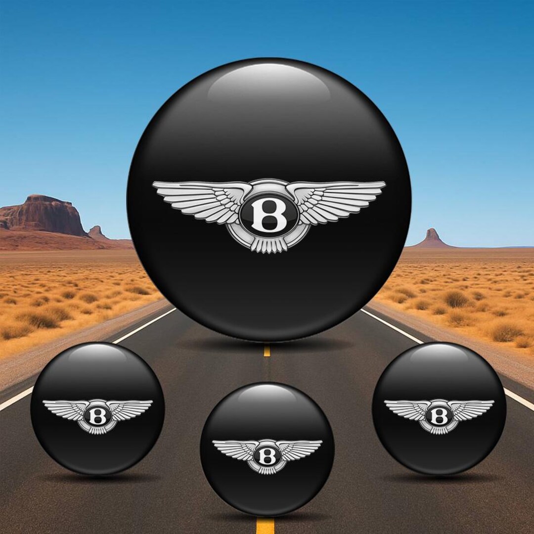 Set of 4 Bentley Wheel Hub Cap Logo Decals Vinyl Stickers for Car Rims ...