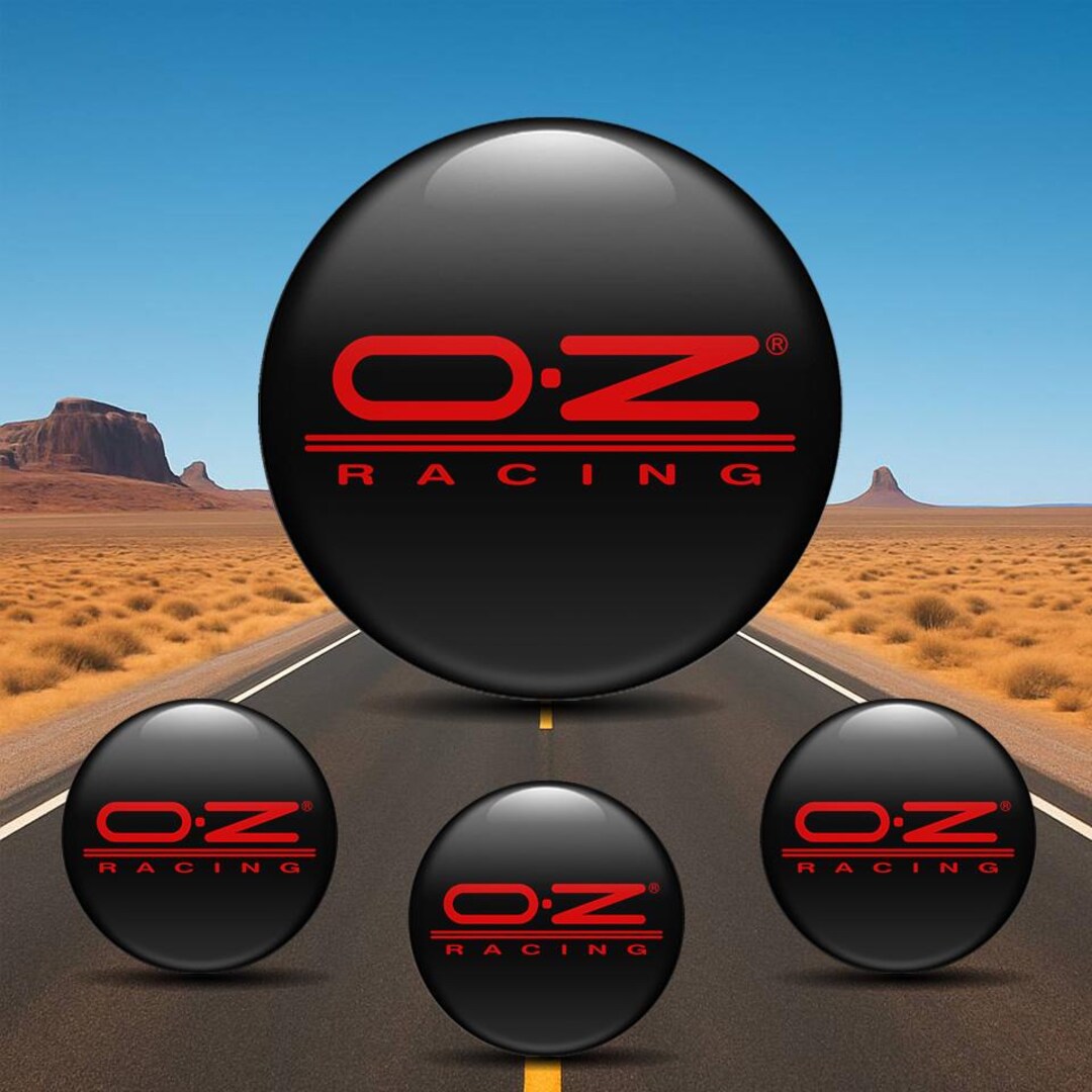 Set of 4 OZ Wheel Hub Cap Logo Decals Vinyl Stickers for Car Rims ...