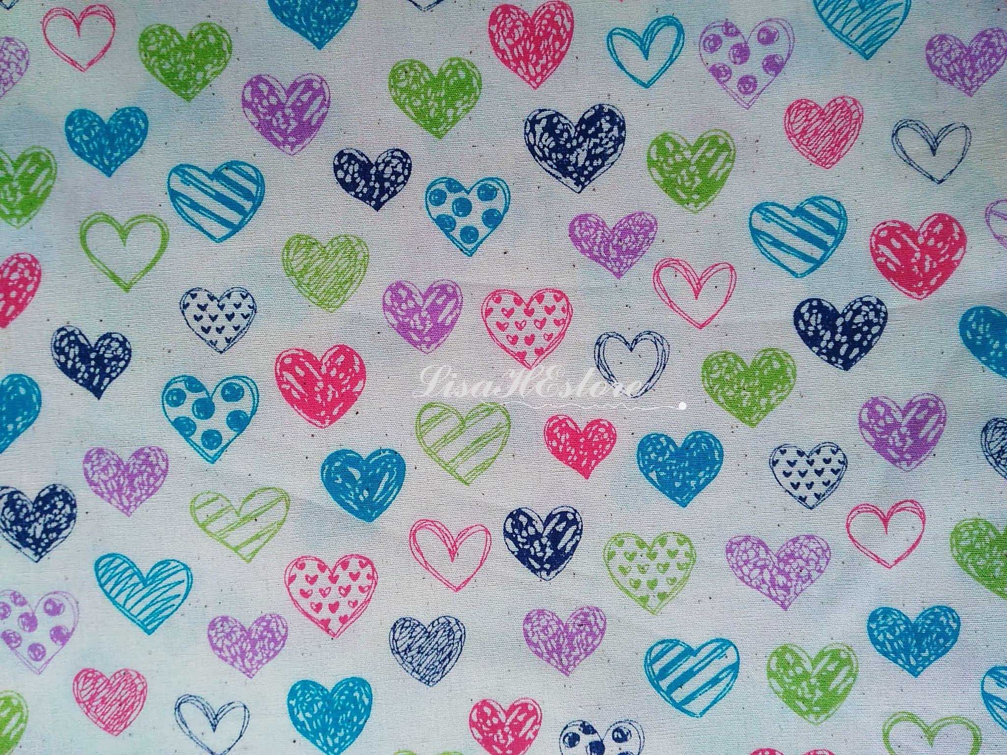Love Heart Ecru 1/2 Yard Pure Cotton Fabric - Etsy