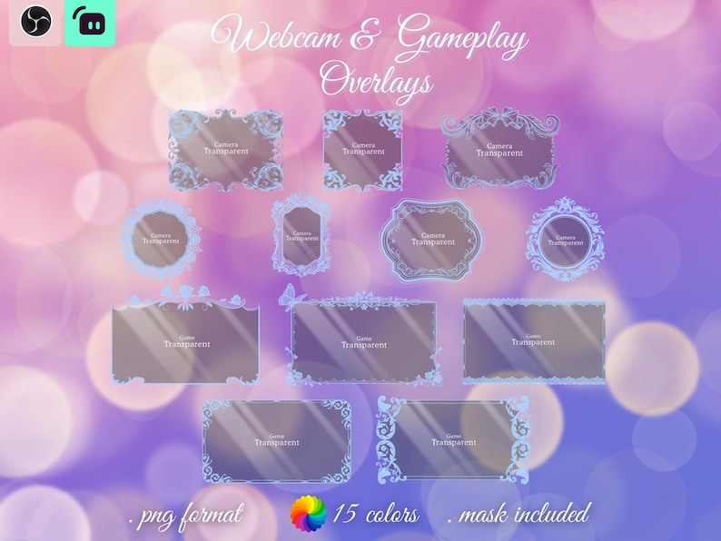 Webcam Overlay for Twitch - Webcam & Gameplay Frames Package | OBS ...