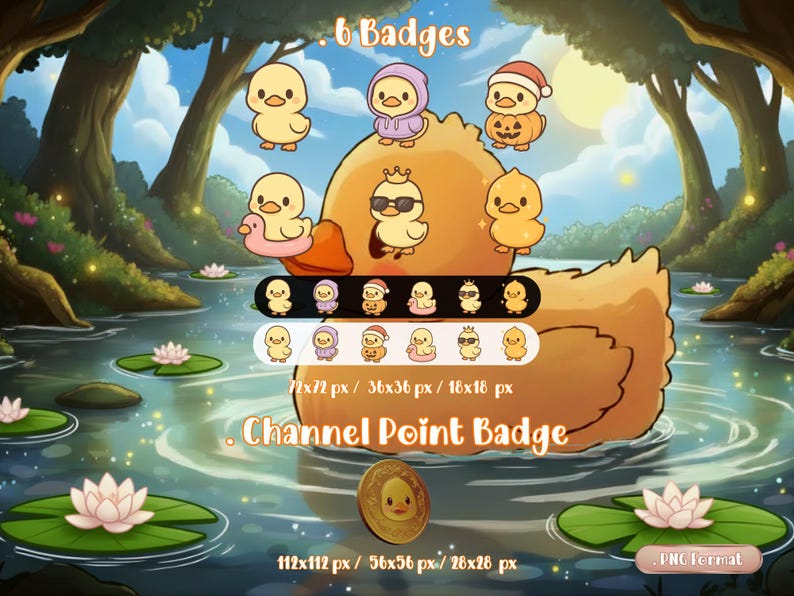 Duck Twitch Overlays - Ducky Pond Streampack, Scenes, Badges, ... for ...