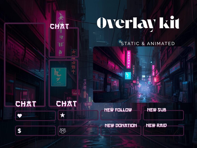 Cyber Street Streampack - Twitch Overlays, Scenes, Badges, ... for ...