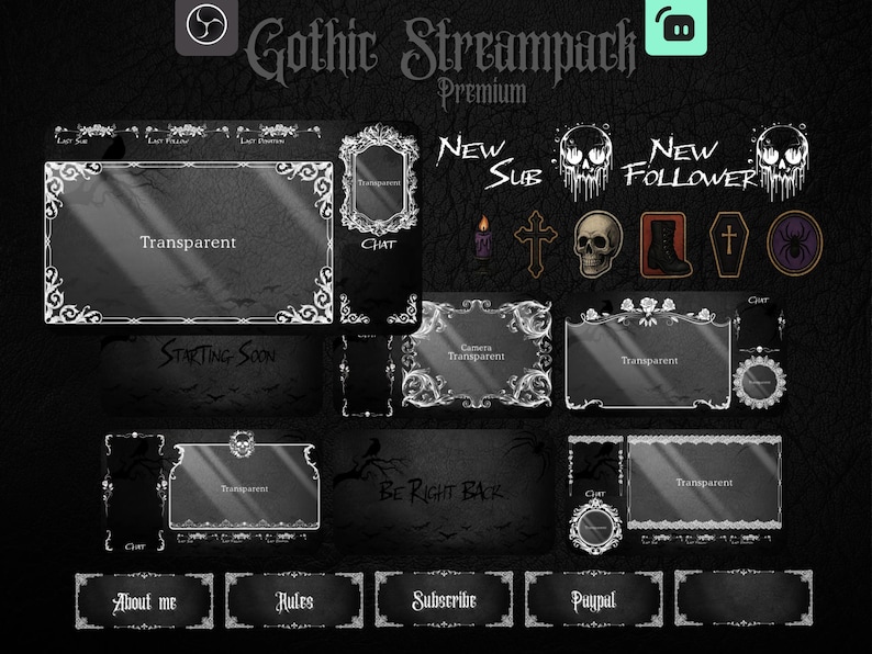 Twitch Overlays Gothic Streampack, Scenes, Badges, ... for Twitch ...