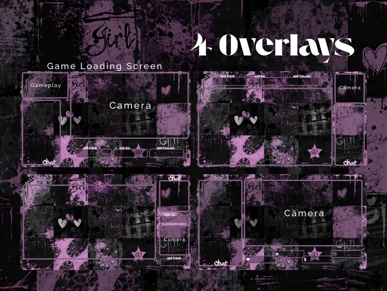 Streampack Girly Street - Twitch Overlays, Scenes, Badges, ... for ...