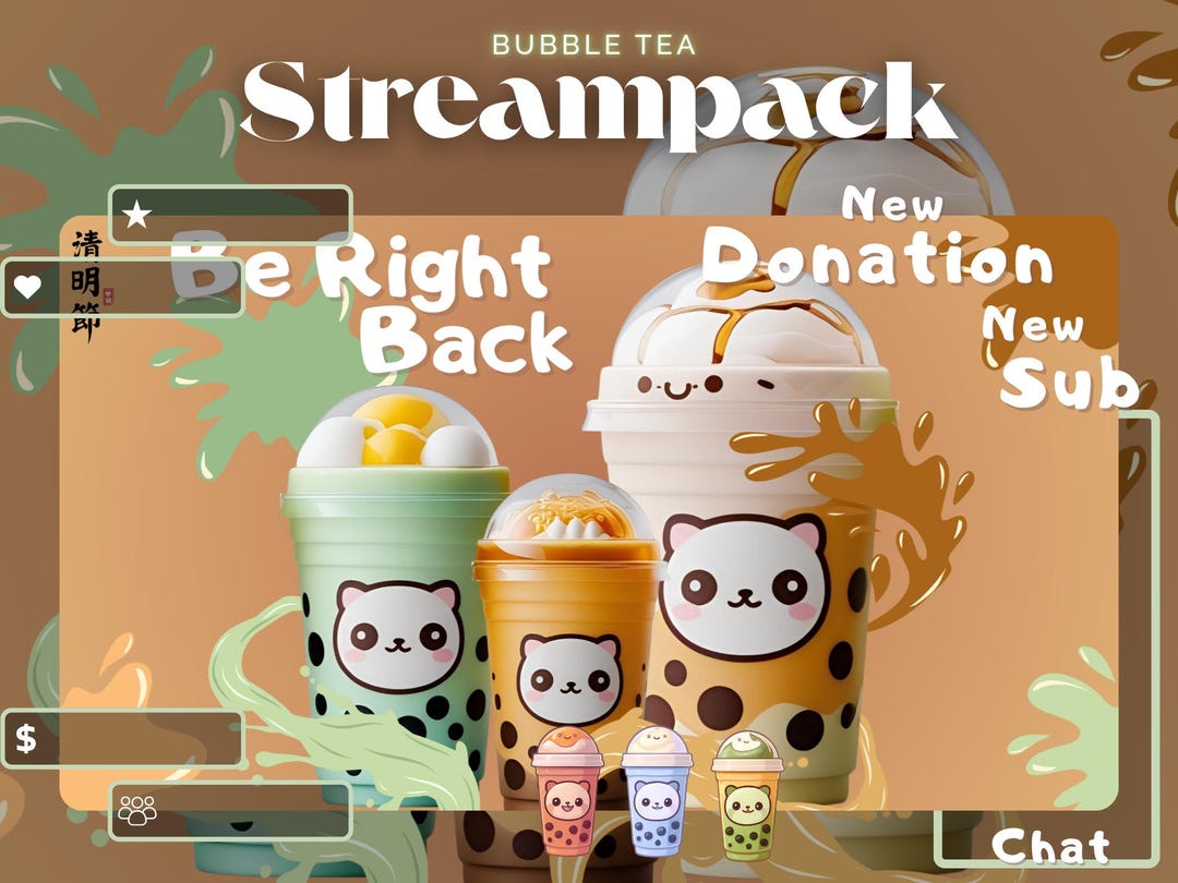 Streampack Bubble Tea - Twitch Overlays, Scenes, Badges, ... for Twitch ...