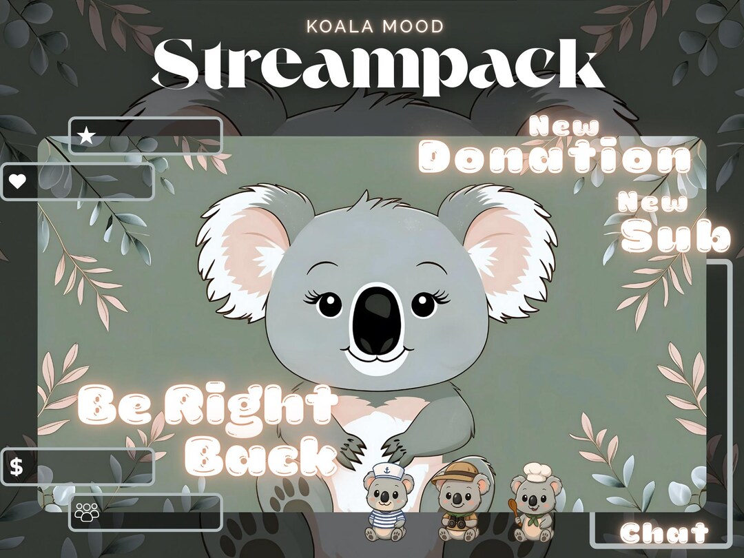 Streampack Koala Mood - Twitch Overlays, Scenes, Badges, ... for Twitch ...