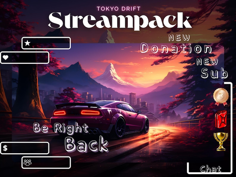 Streampack Tokyo Drift - Twitch Overlays, Scenes, Badges, ... for ...