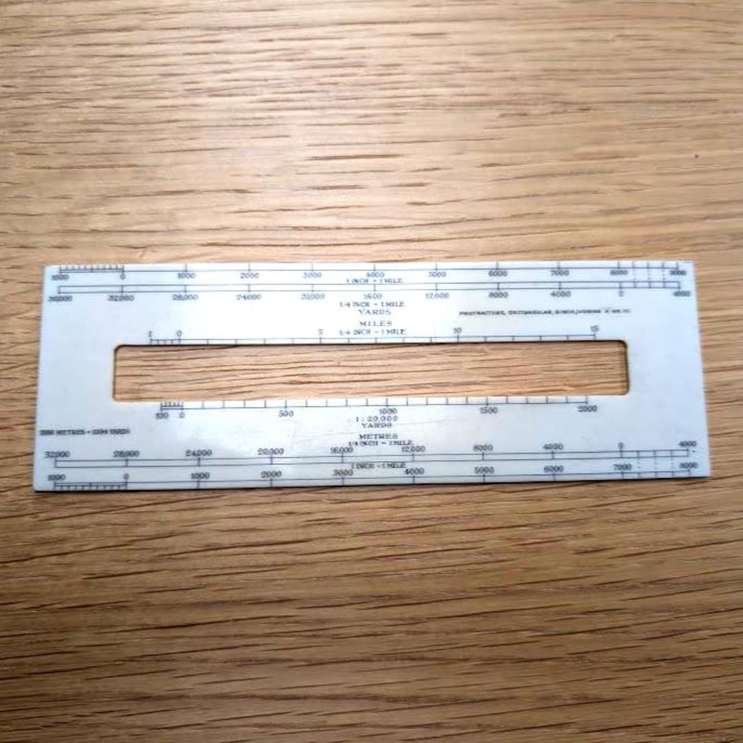 Mid-century Map Scale Ruler – Ordnance Survey Conversion Rule – C.1950s ...
