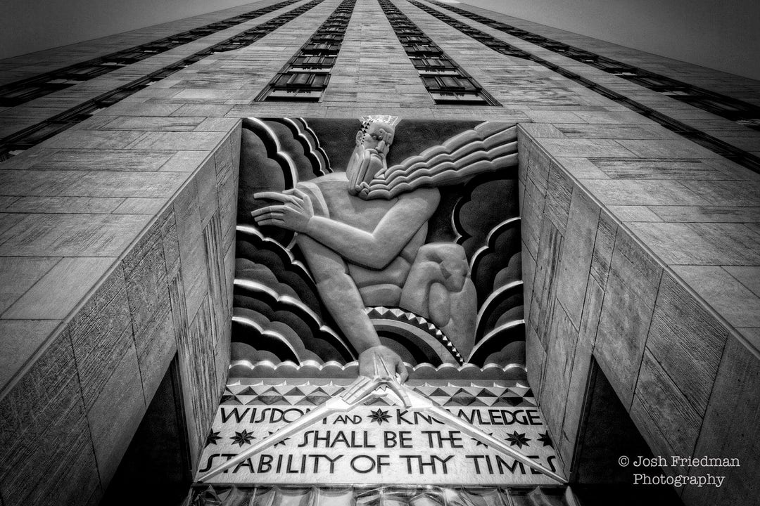 Rockefeller Center Wisdom Statue Photograph, New York City Photography ...