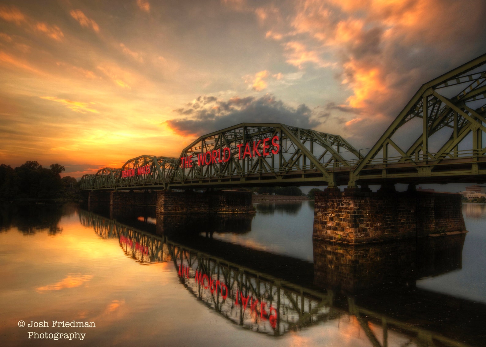 Trenton Makes Bridge at Sunset Fine Art Photograph Reflection Delaware ...
