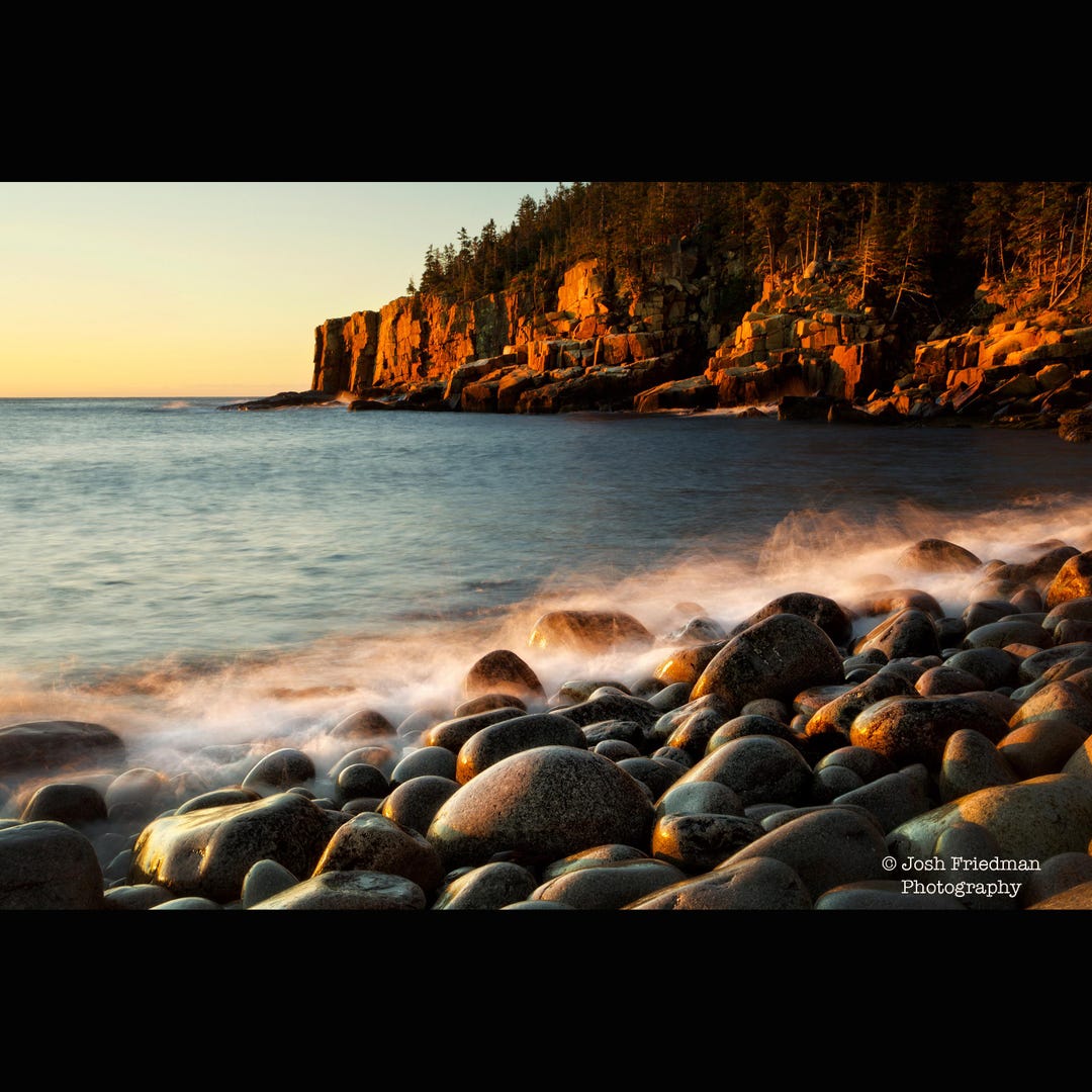 Acadia National Park Landscape Photograph Otter Cliff Boulder Beach ...