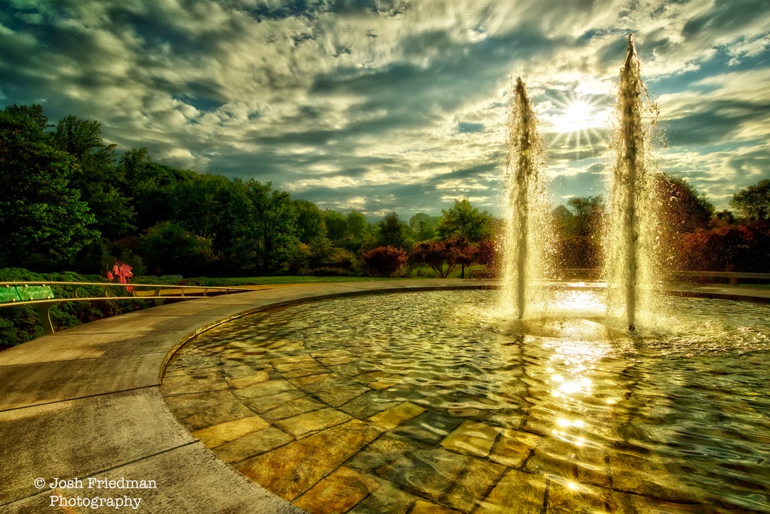 Garden of Reflection Sunrise Photograph Fountains Yardley Bucks County ...