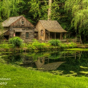 Cuttalossa Farm, Landscape Photograph, Spring, Pond, Reflection, Bucks ...