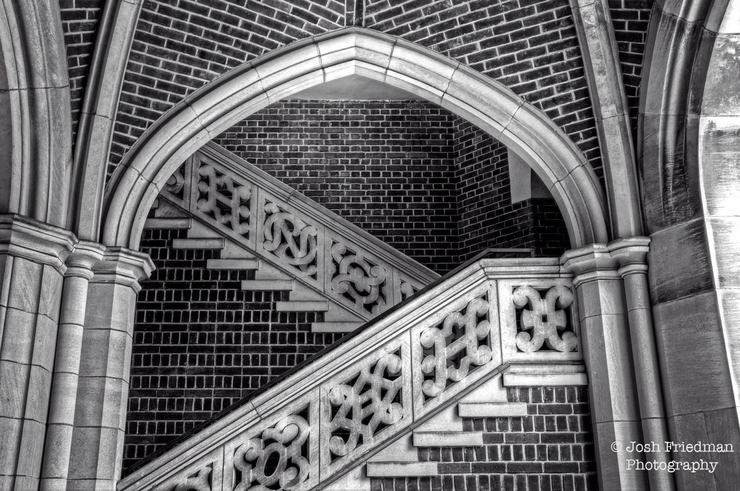 Princeton University Archway and Staircase Black and White - Etsy