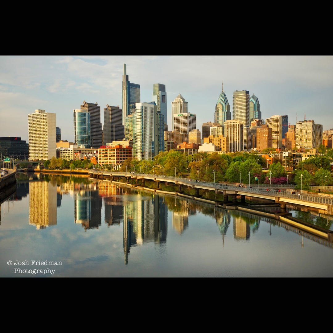 Philadelphia Skyline Photograph Sunrise Schuylkill River Trail ...