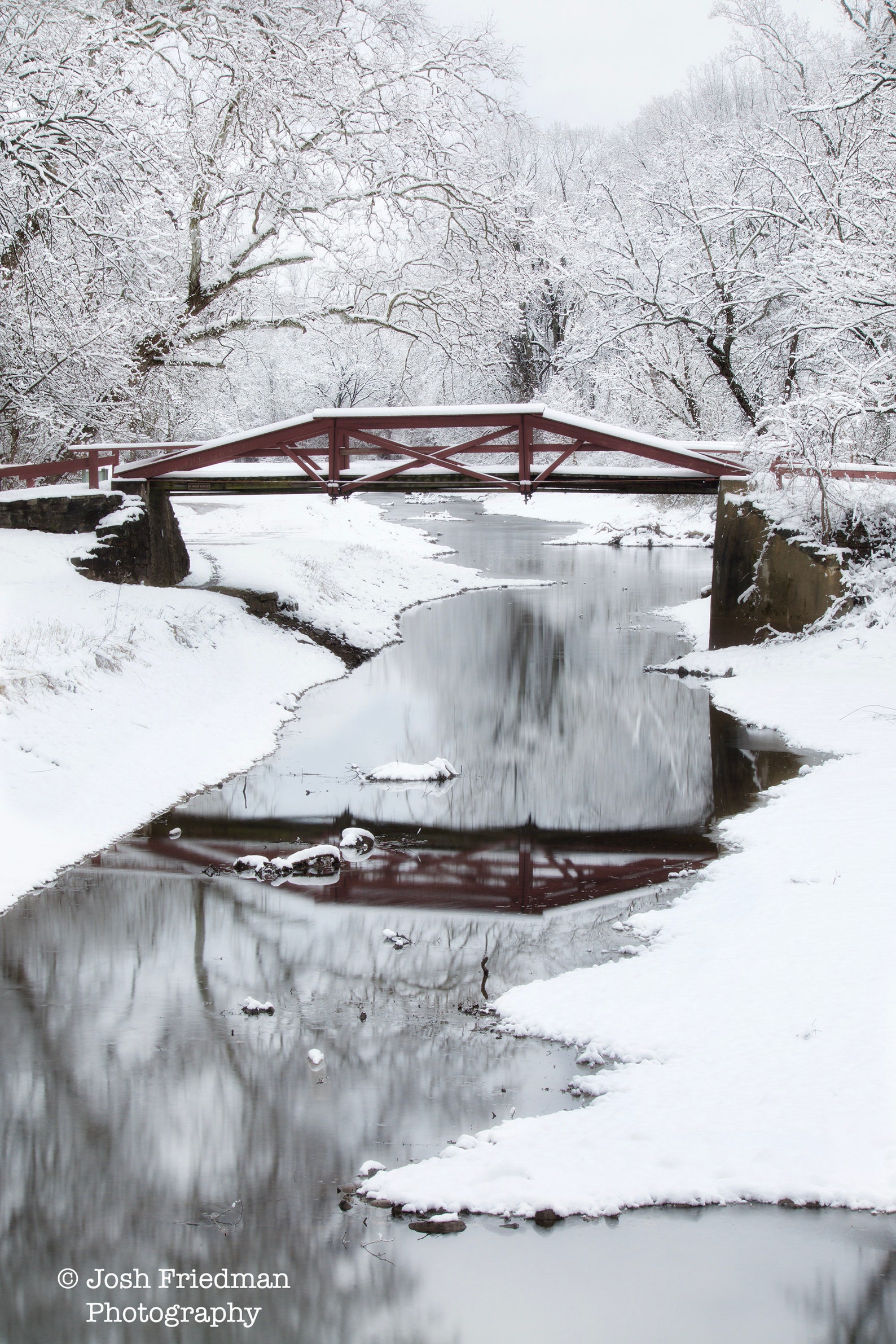 Delaware Canal Towpath Bridge Winter Snow Photograph Trees New Hope ...