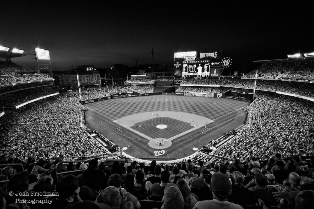 Nationals Park Baseball Photograph Washington Nationals Stadium Black ...