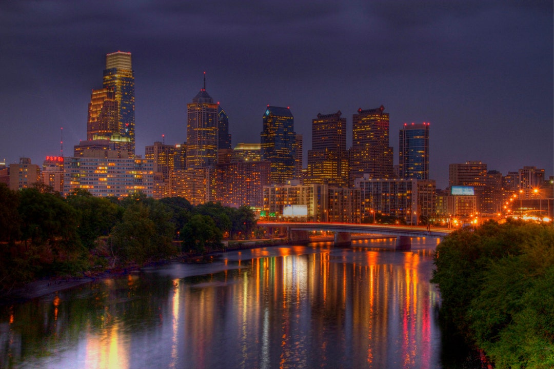 Philadelphia Skyline and Reflection, Landscape Photography, City ...