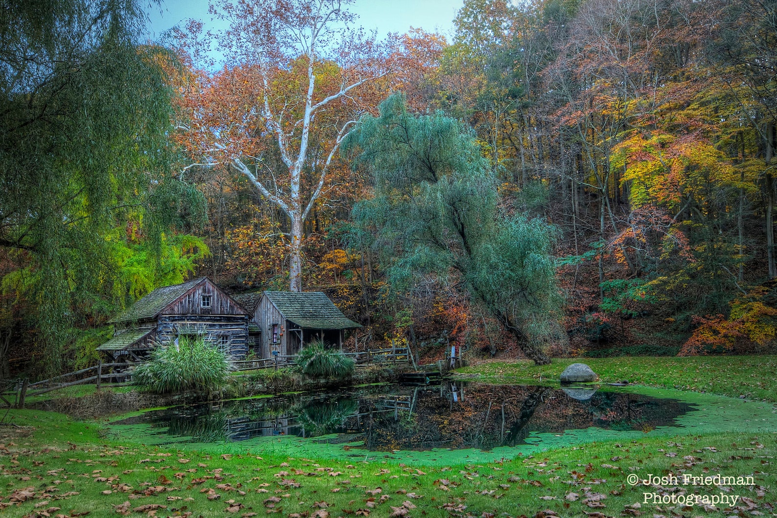 Cuttalossa Farm in Autumn Landscape Photograph Fall Foliage Pond ...