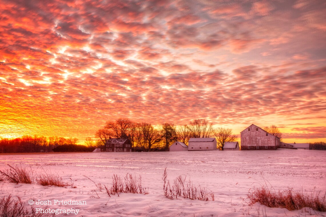 Patterson Farm Winter Sunrise Photograph Yardley Bucks County ...