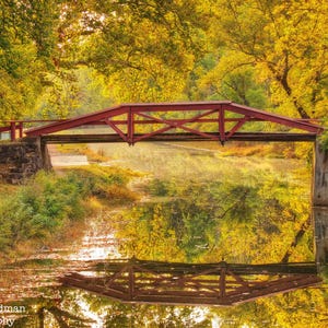 Bucks County Bridge Autumn Photograph Fall Foliage Thompson Neely ...