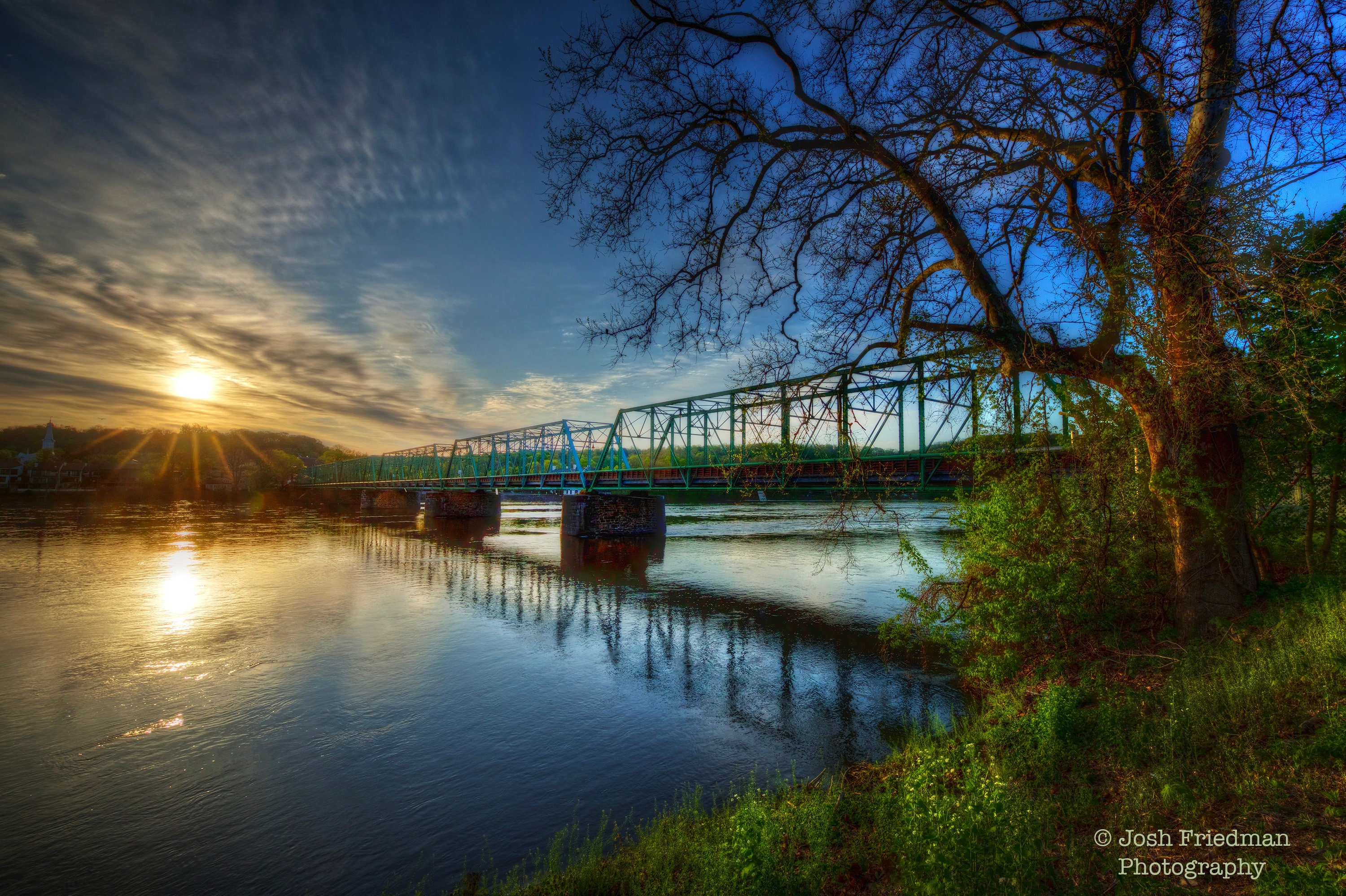 New Hope Lambertville Bridge Sunrise Photograph Delaware River - Etsy