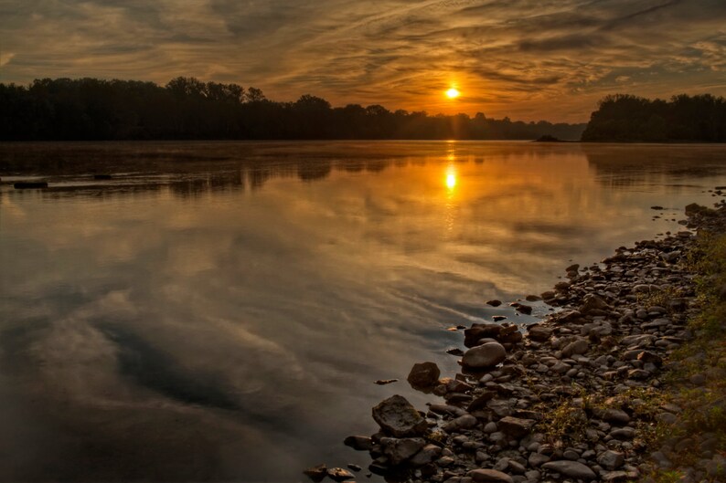 Sunrise on the Delaware River, Landscape Photography, Bucks County ...