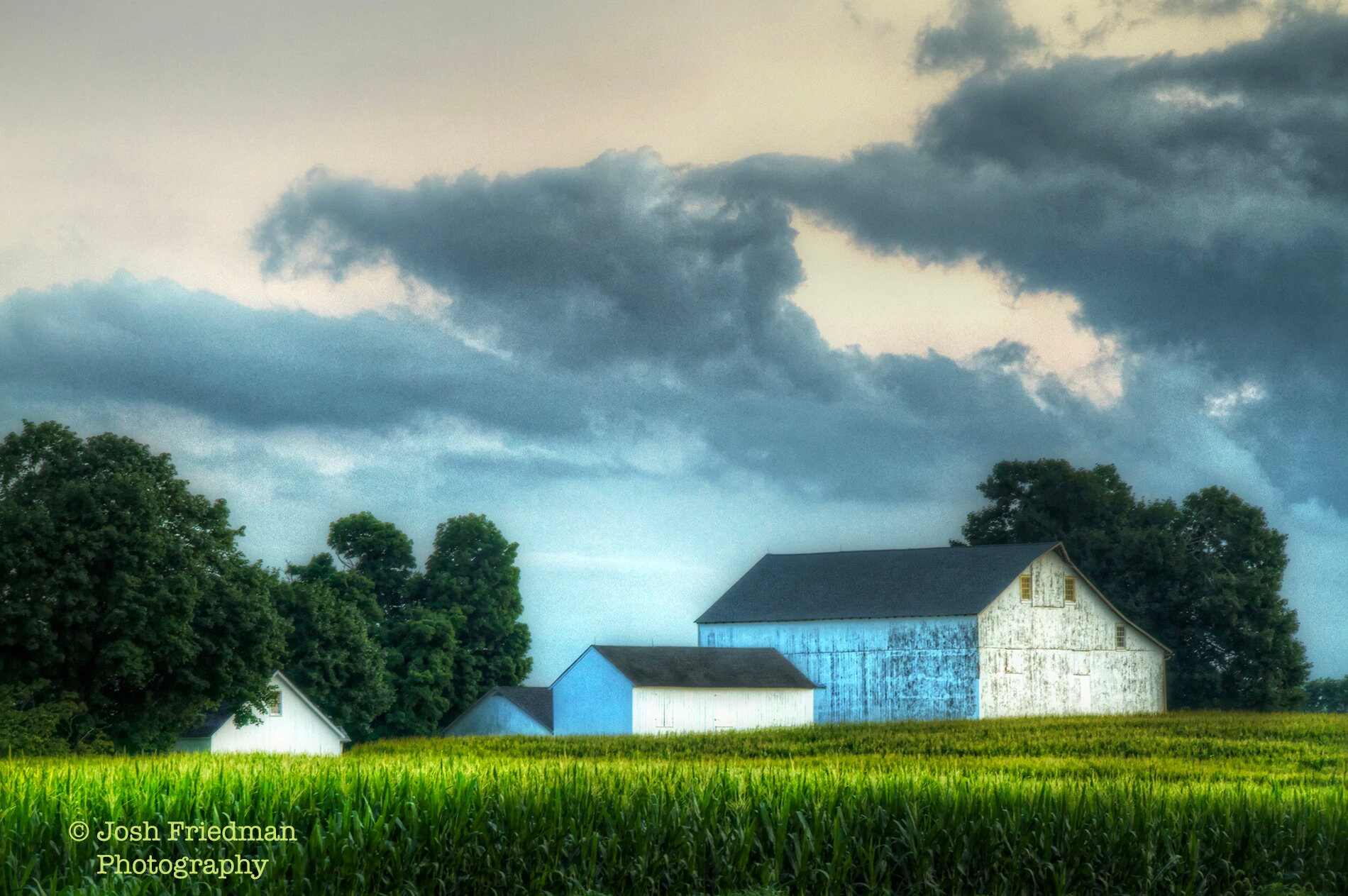 Patterson Farm With Cornfields and Evening Clouds Landscape Photograph ...