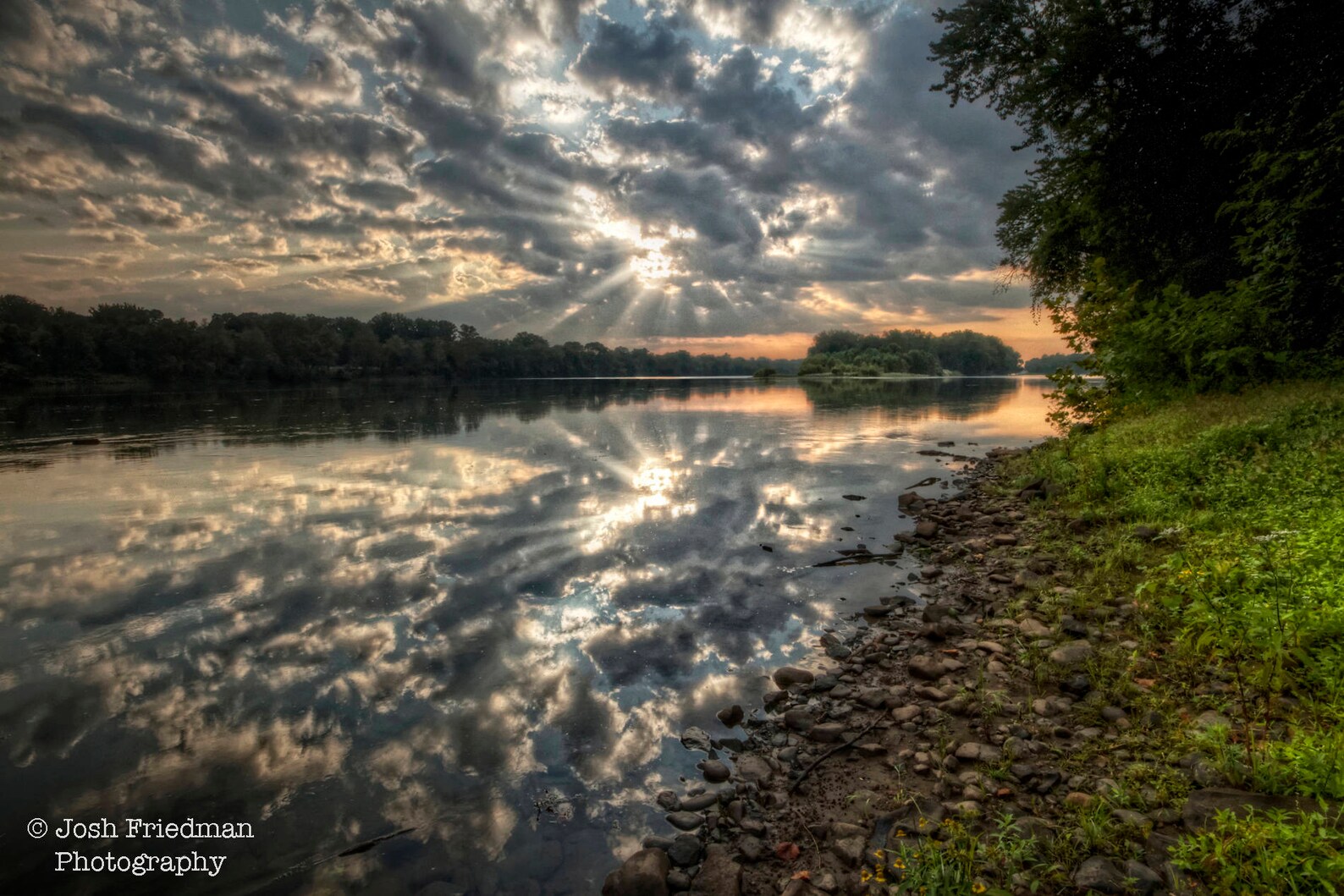 Delaware River Landscape Photograph Morning Light Clouds - Etsy