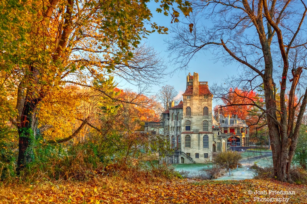 Fonthill Castle Autumn Photograph Doylestown Fall Foliage Leaves Bucks ...