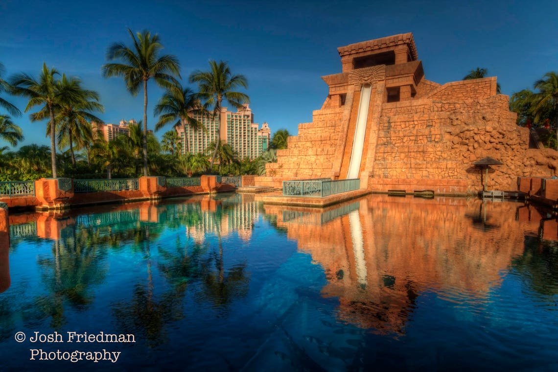 Atlantis Mayan Temple Photograph Bahamas Reflection Travel Photography ...