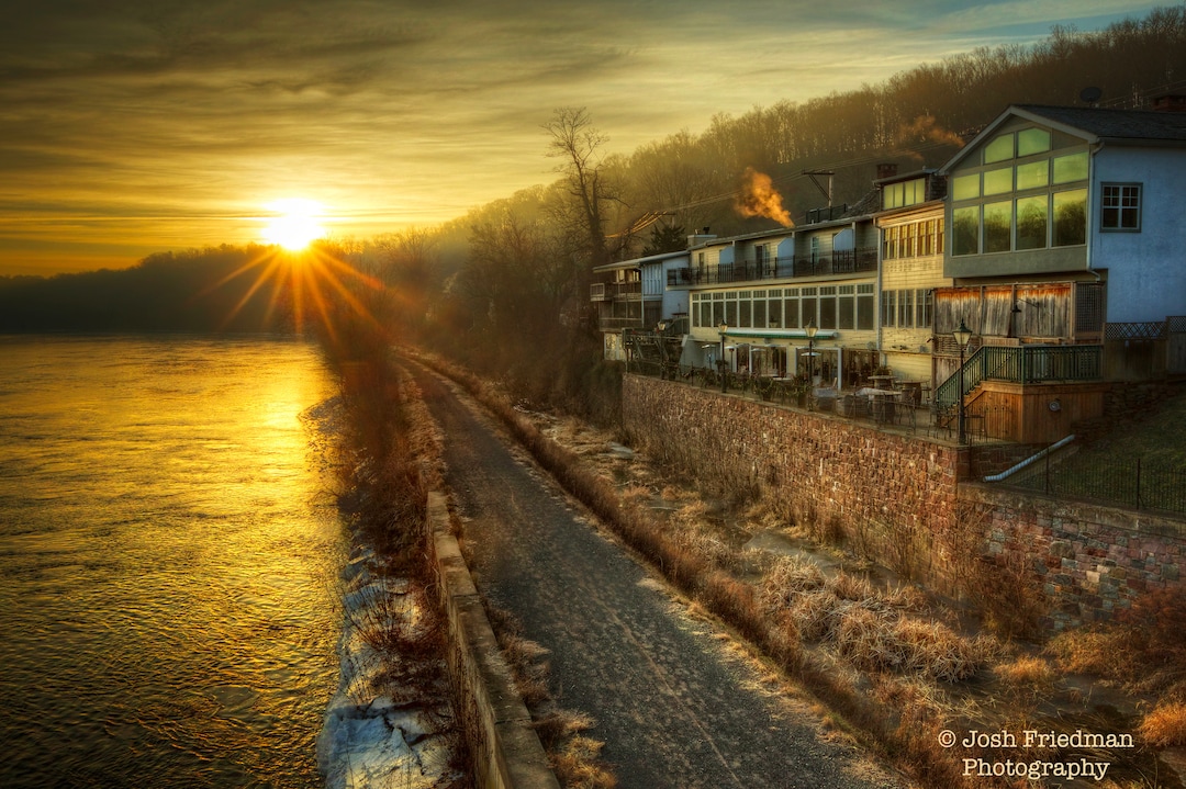 Black Bass Hotel Sunrise Photograph Delaware River Lumberville Bucks ...
