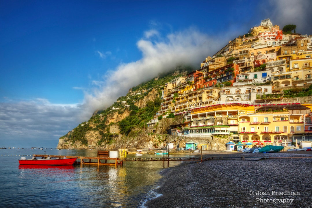 Positano Italy Amalfi Coast Landscape Photograph Hill Cliff ...