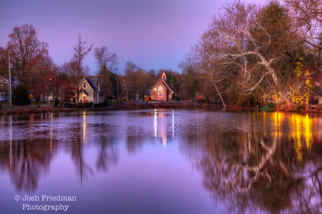 Lake Afton Old Library Photograph Purple Sky St. Andrews Church ...