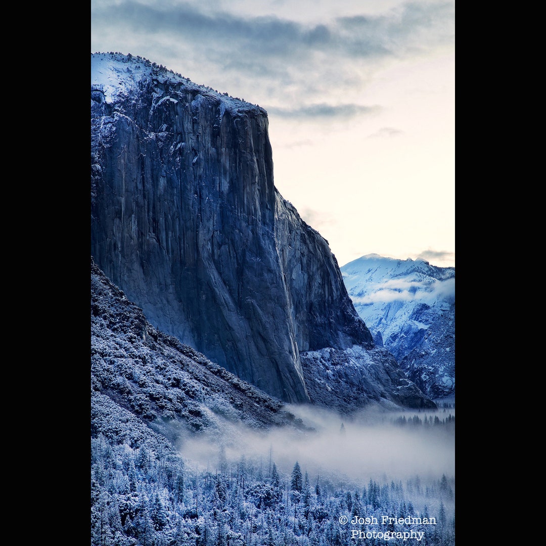 Yosemite El Capitan Winter Photograph Yosemite National Park Fog Snow ...