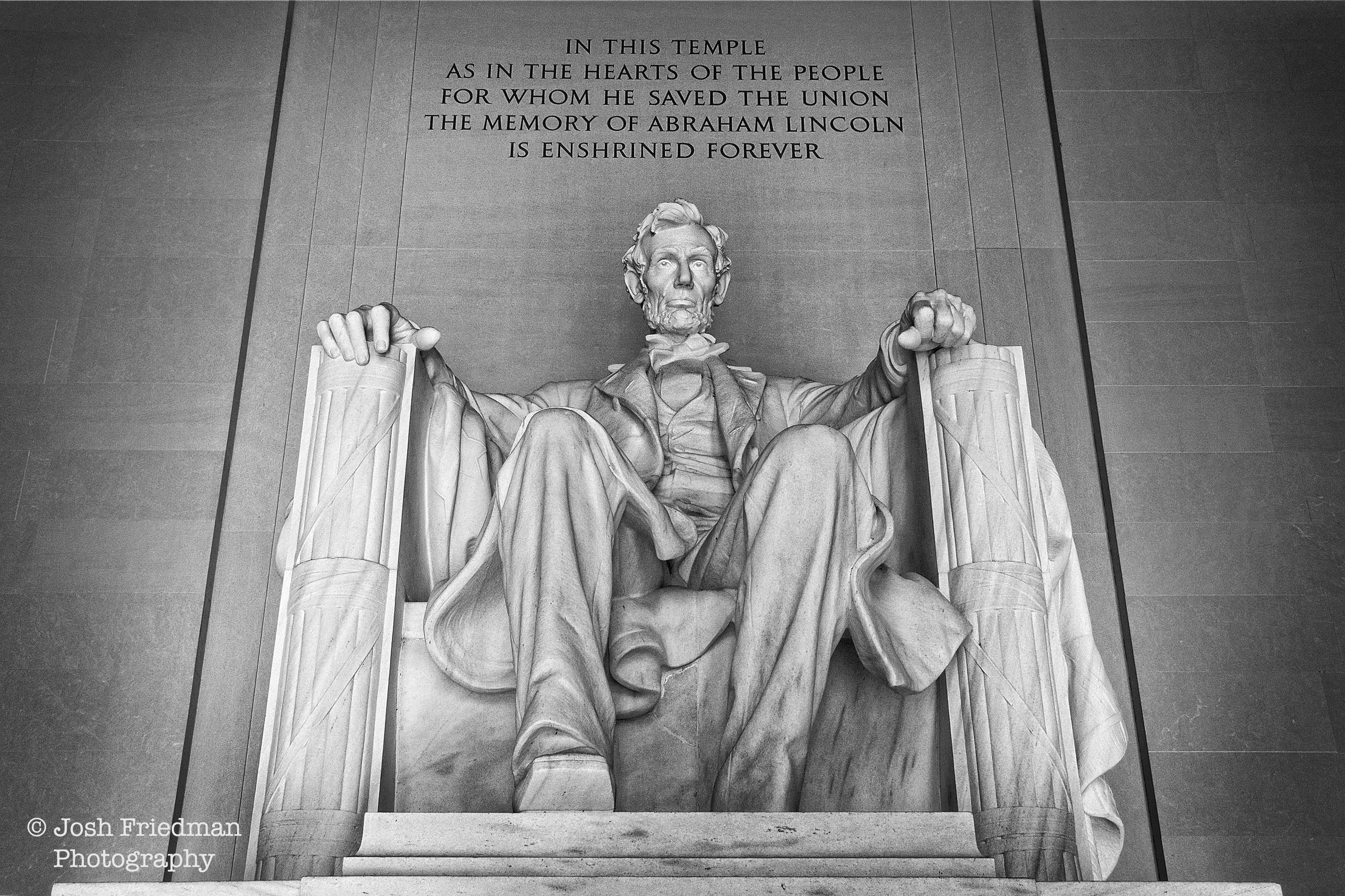 Lincoln Memorial Black and White Photograph Washington DC Abraham ...
