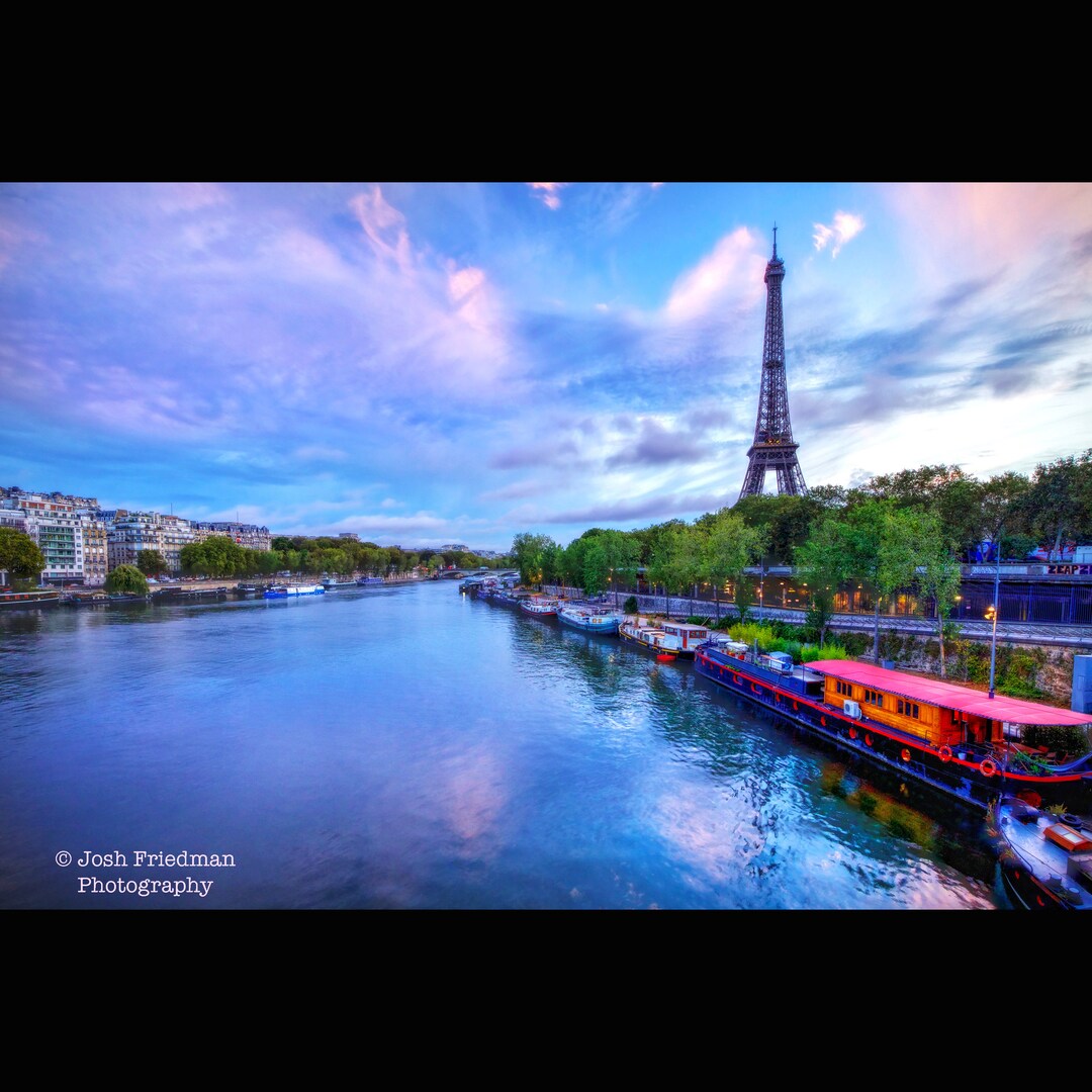 Paris Eiffel Tower Seine River Photograph Before Sunrise Bir Hakeim ...