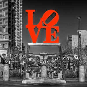 Philadelphia Love Statue Photograph Fine Art Photograph Black and White ...