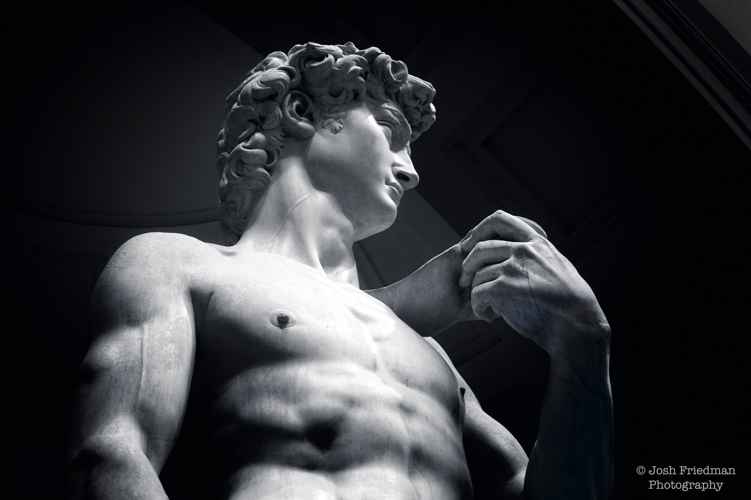 David Sculpture Michelangelo Black and White Photograph Florence Italy ...